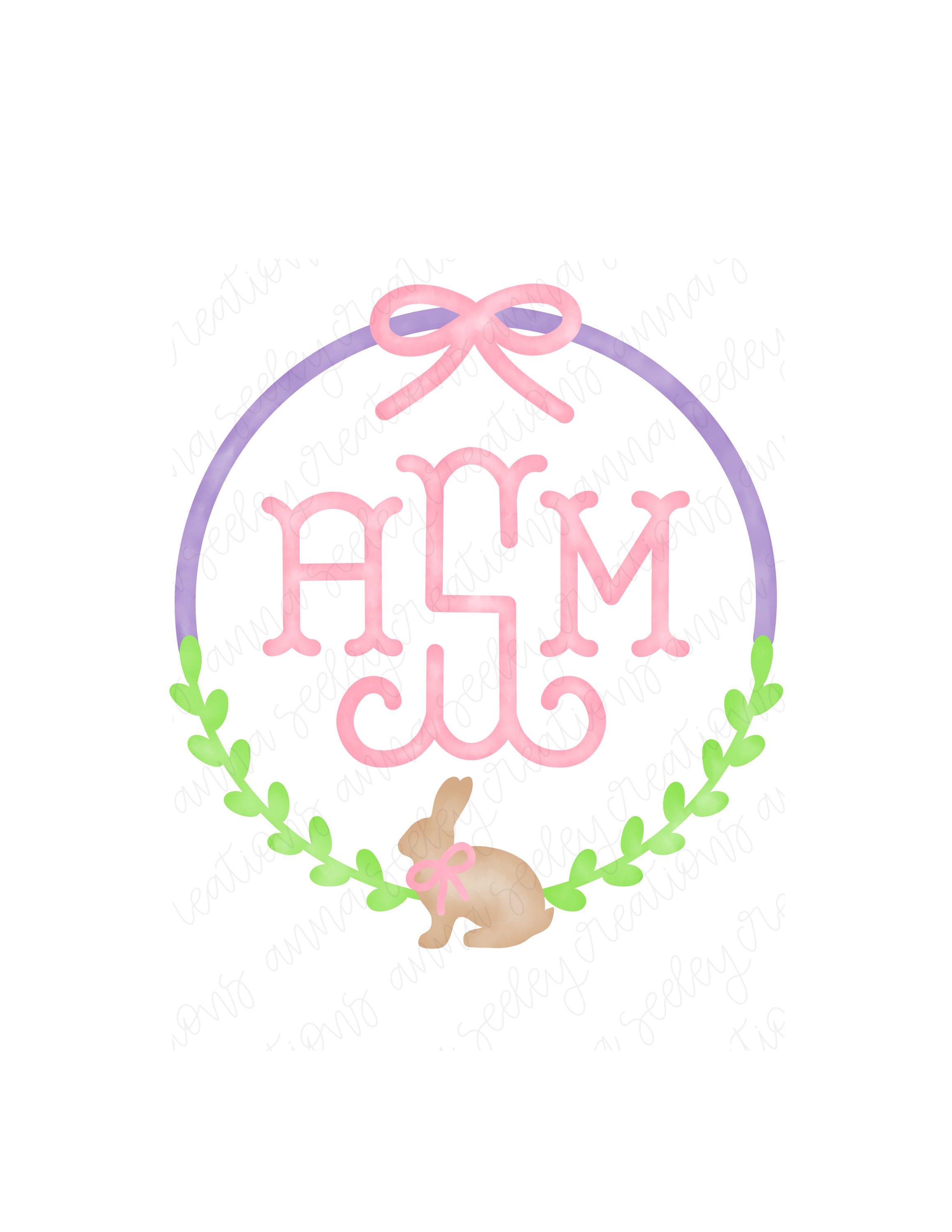 Pink Watercolor Monogram Initials Alphabet PNG Designs for - Etsy