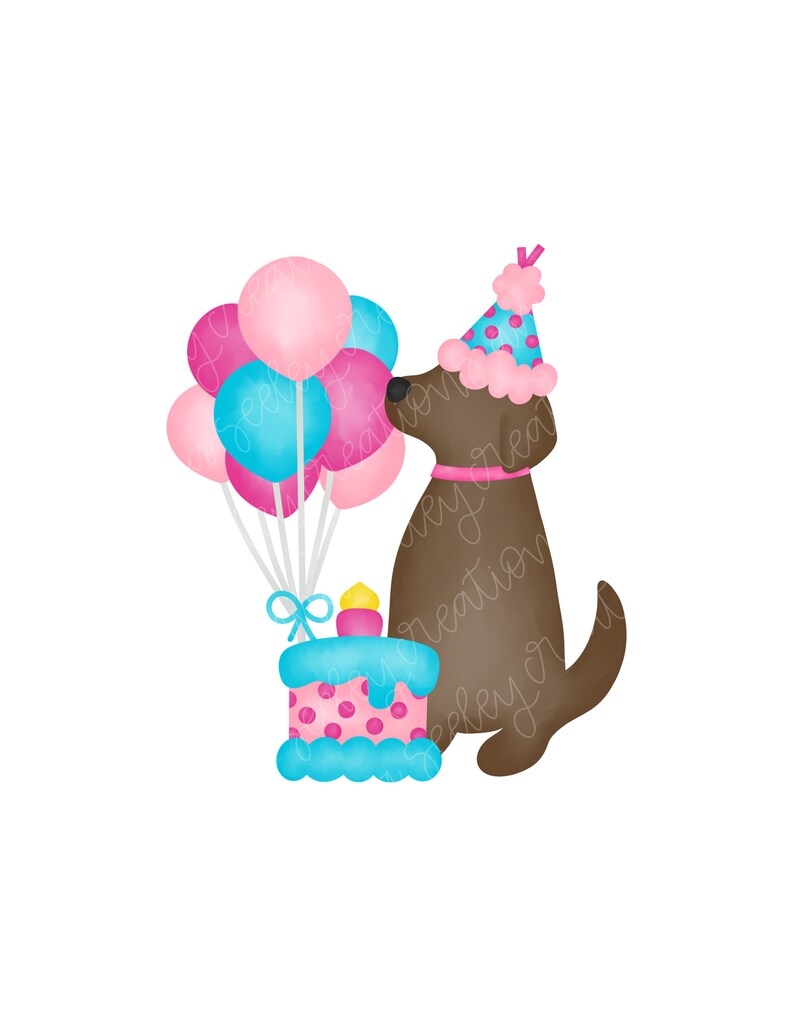 3 Designs Girls Puppy Dog Birthday PNG Designs Golden | Etsy