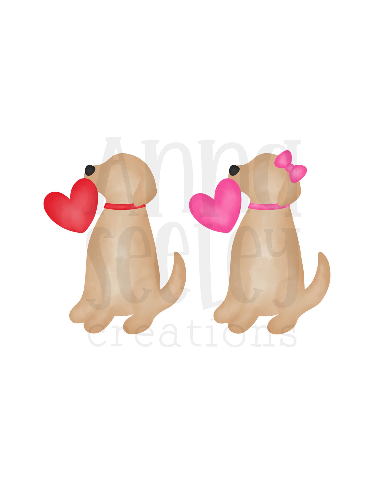 Valentine Golden Retreiver / Lab Puppy Dog With Heart - Etsy
