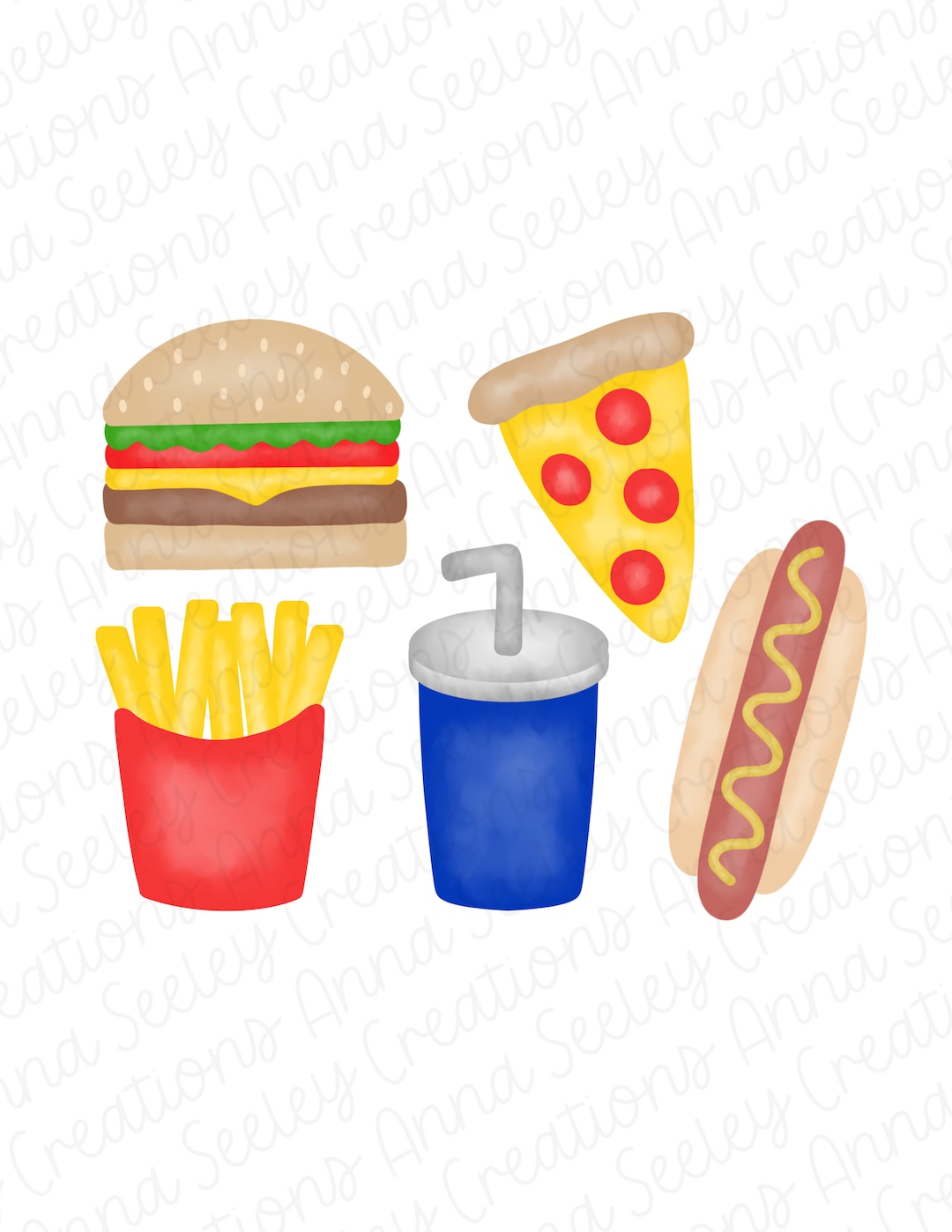 Fast Food Bundle - Pizza Burger Soda Pop French Fries Hot Dog Junk ...