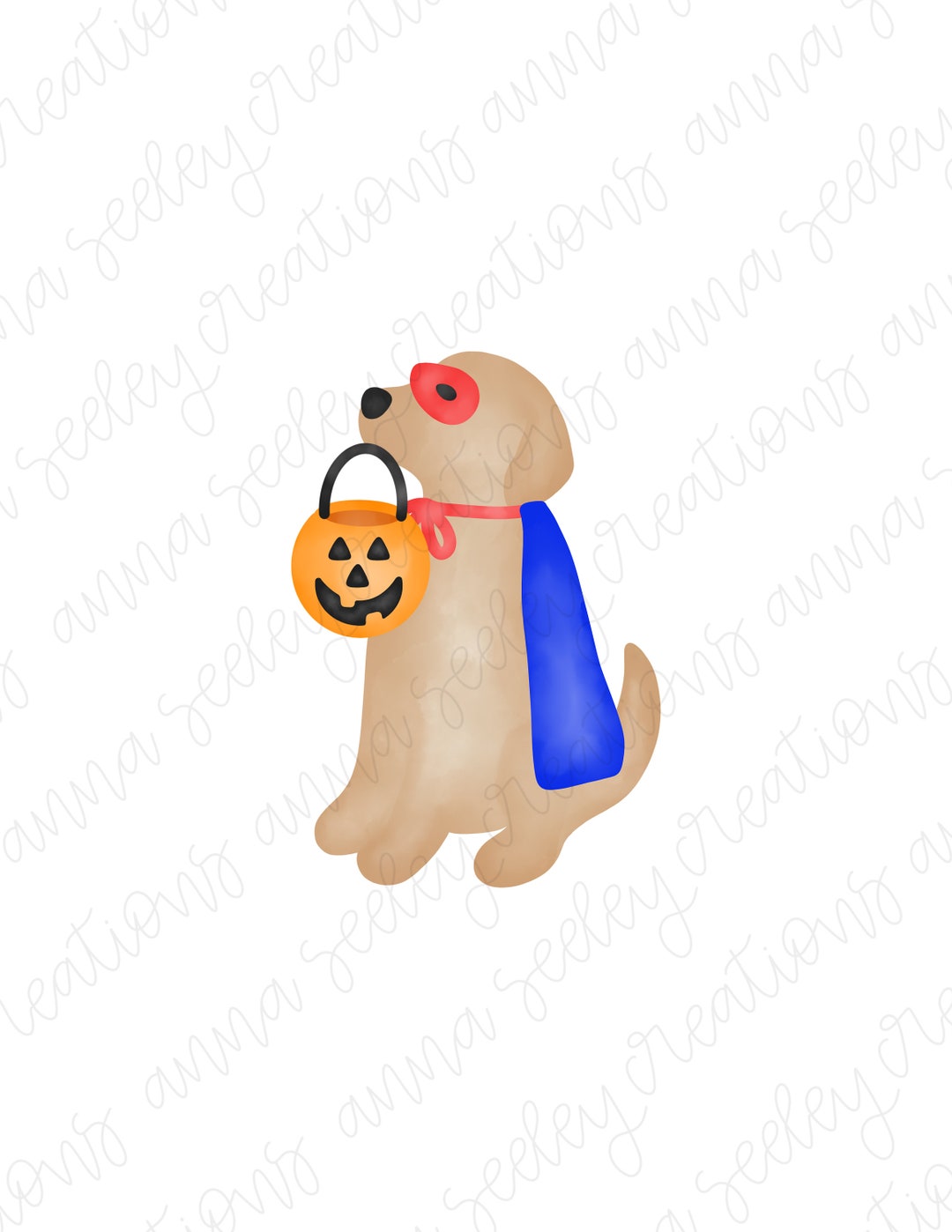 Halloween Yellow Lab Super Hero Costume Jack-o-lantern Candy Bucket ...
