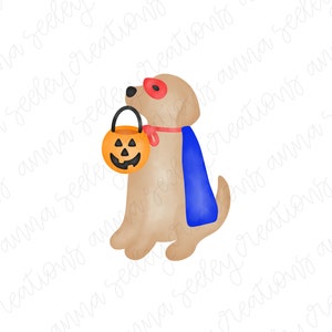 Halloween Yellow Lab Super Hero Costume Jack-o-lantern Candy Bucket ...