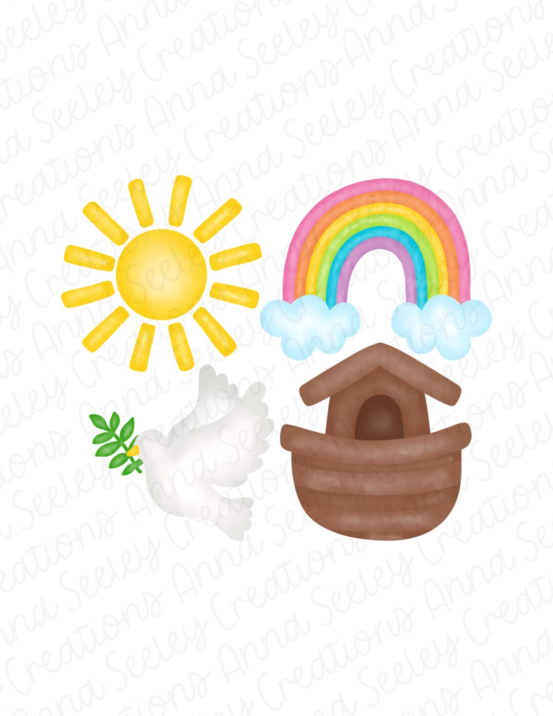Noahs Ark Bundle - Set of 4 PNG Clip Art Sublimation Heat Press ...