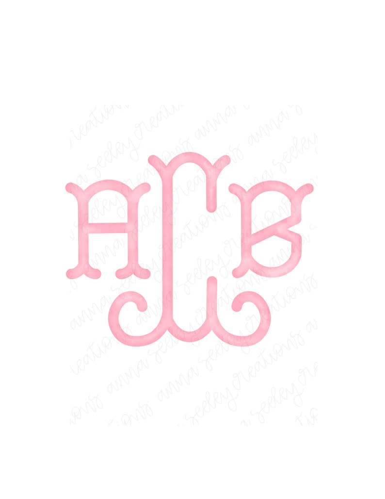 Pink Watercolor Monogram Initials Alphabet PNG Designs for - Etsy