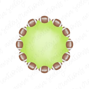 Watercolor Football Monogram Frame PNG Design Clip Art Fall - Etsy