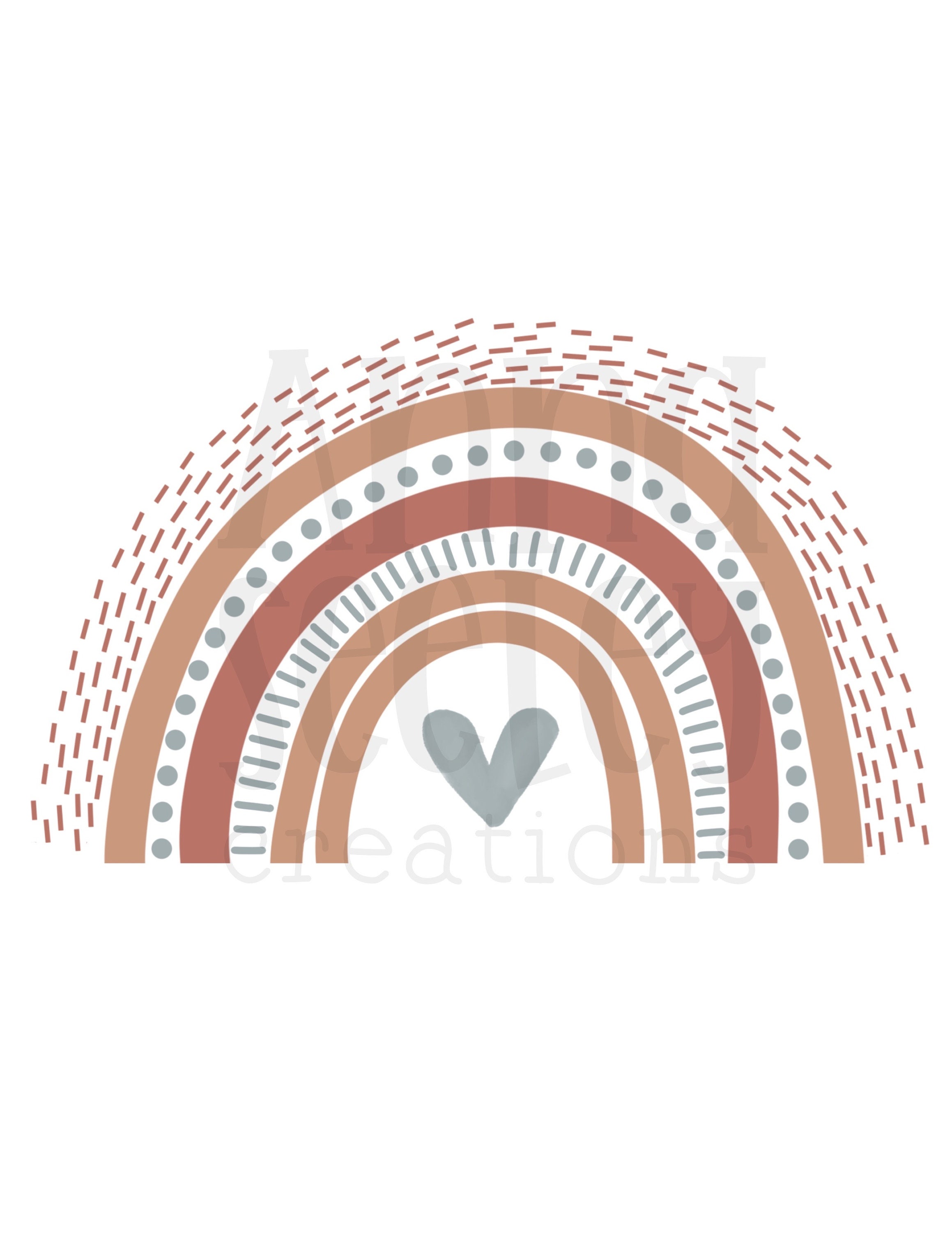 Muted Colors Boho Rainbow Clipart 2 Images Included | Etsy