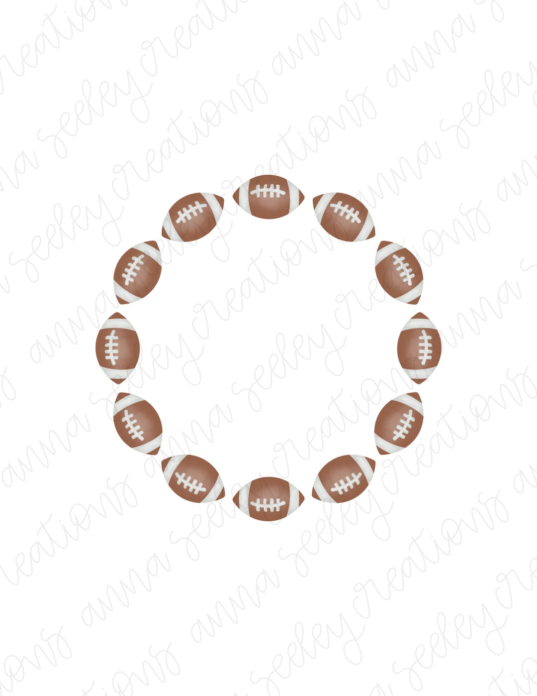 Watercolor Football Monogram Frame PNG Design Clip Art - Fall Sports ...