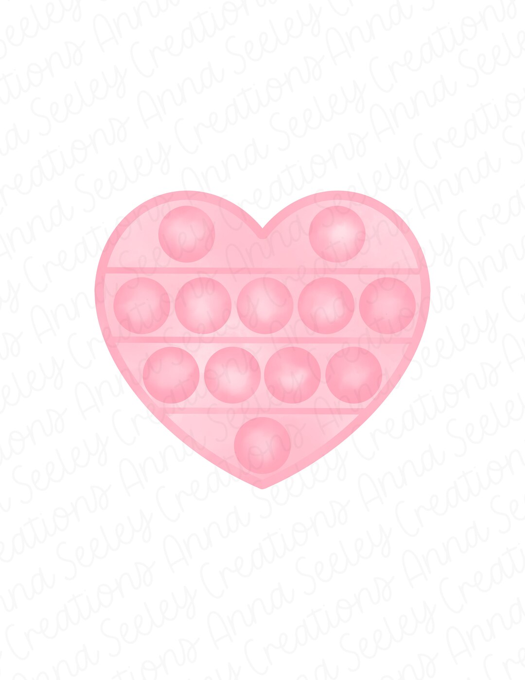 Watercolor Pink Heart Pop It Valentine PNG Design for Heat Press ...