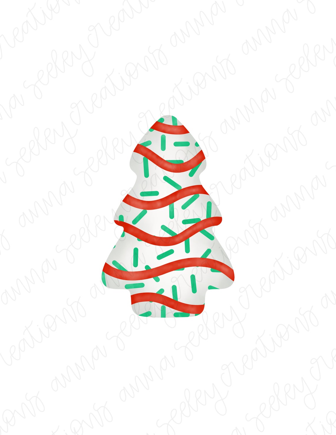 Watercolor Christmas Tree Cake PNG Design for Sublimation Heat - Etsy