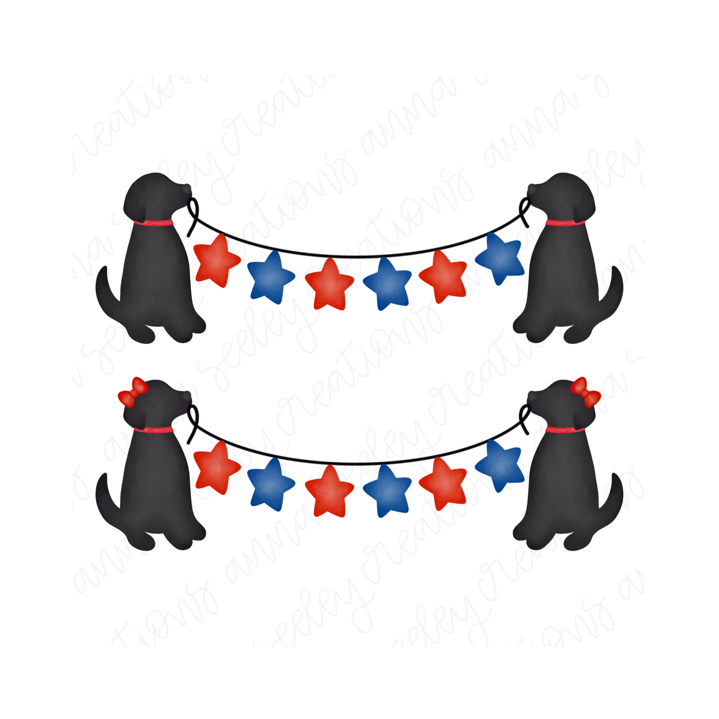 Patriotic Black Retriever Lab Puppy Dog Stars Banner - Etsy