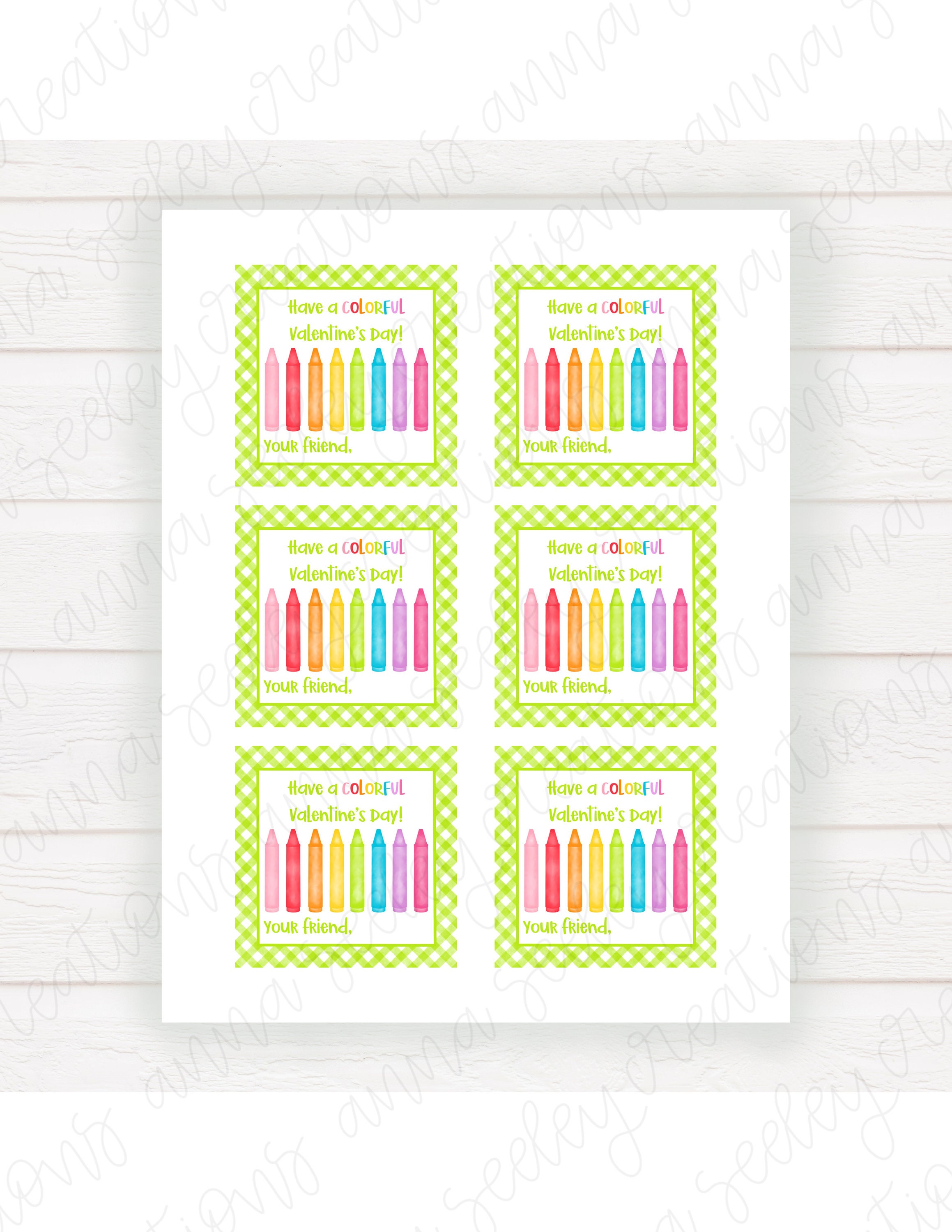 Printable Non-editable PDF 3x3in Crayon Marker Pencil Paint - Etsy