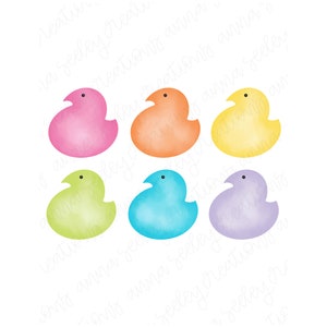 Easter Watercolor Chick Peeps 6 Color Set PNG Designs - Boy and Girl ...