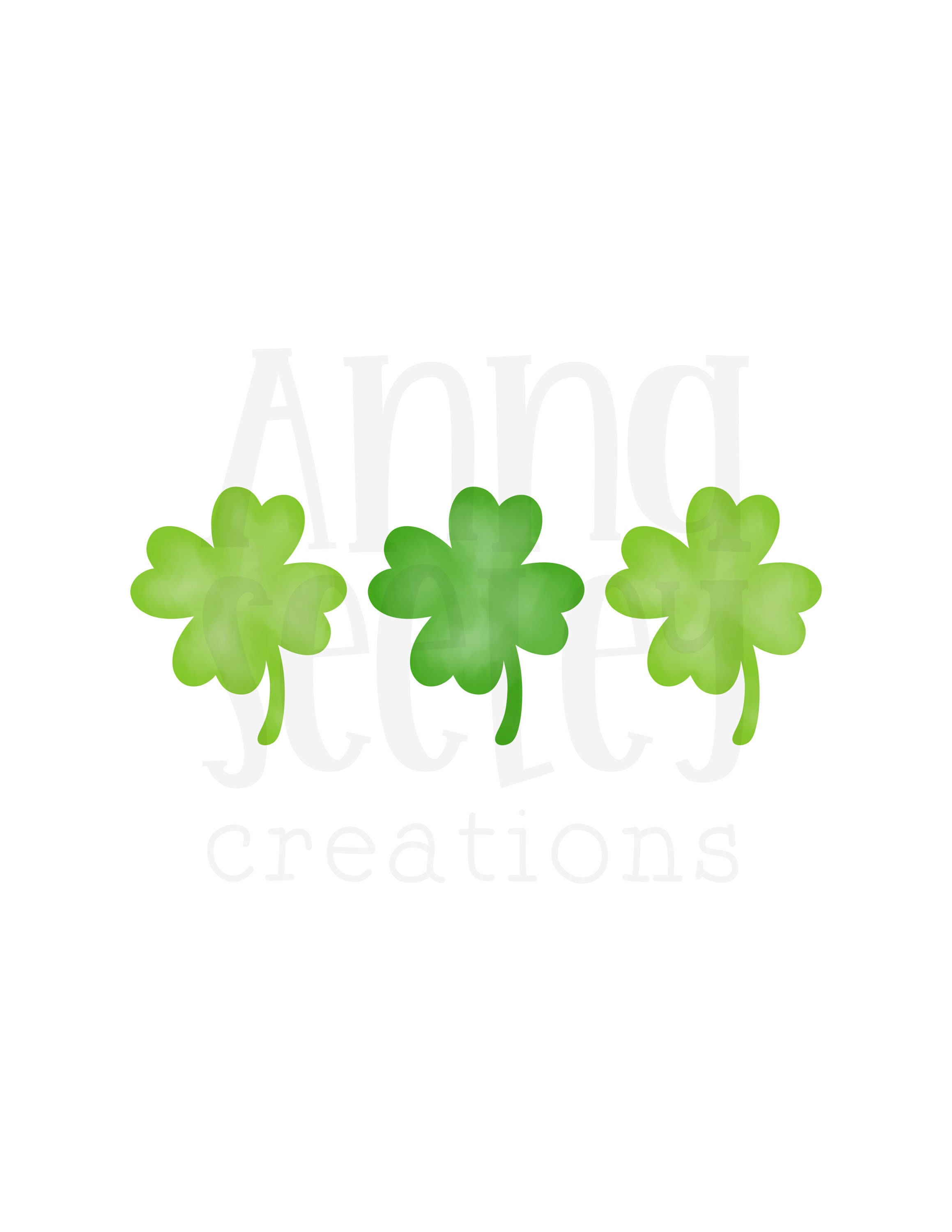 Lucky Four Leaf Clover Trio PNG St. Patricks Day Design for | Etsy