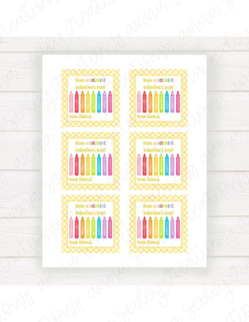 Printable Non-editable PDF 3x3in Crayon Marker Pencil Paint - Etsy