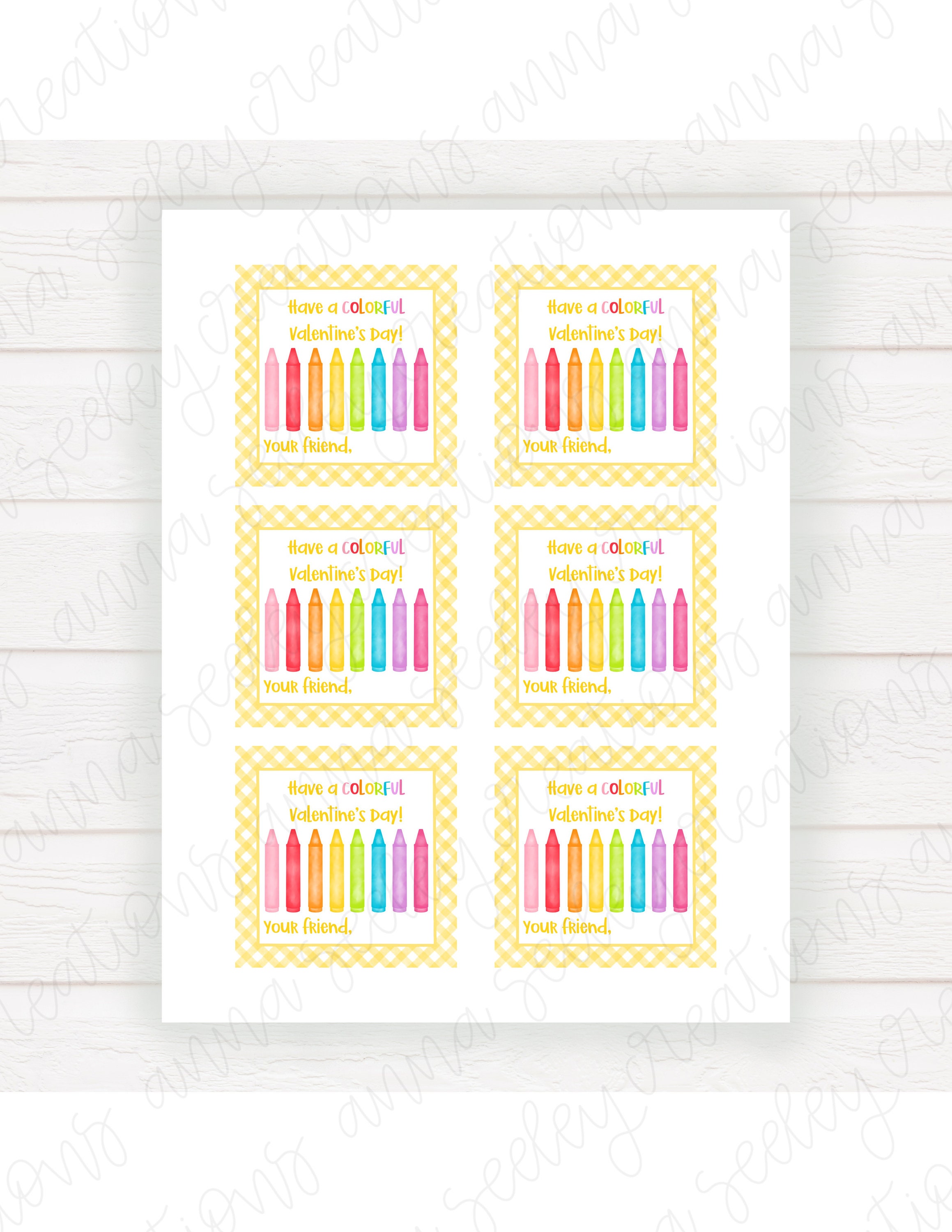 Printable Non-editable PDF 3x3in Crayon Marker Pencil Paint - Etsy