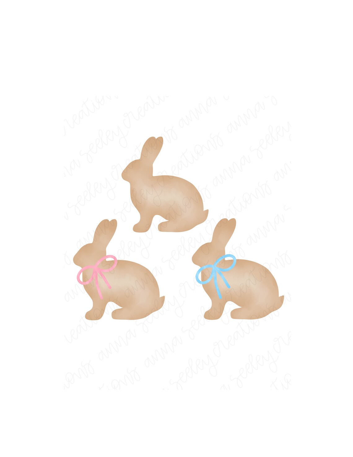 Watercolor Easter Bunny Peter Cottontail Rabbit With Blue Boy - Etsy