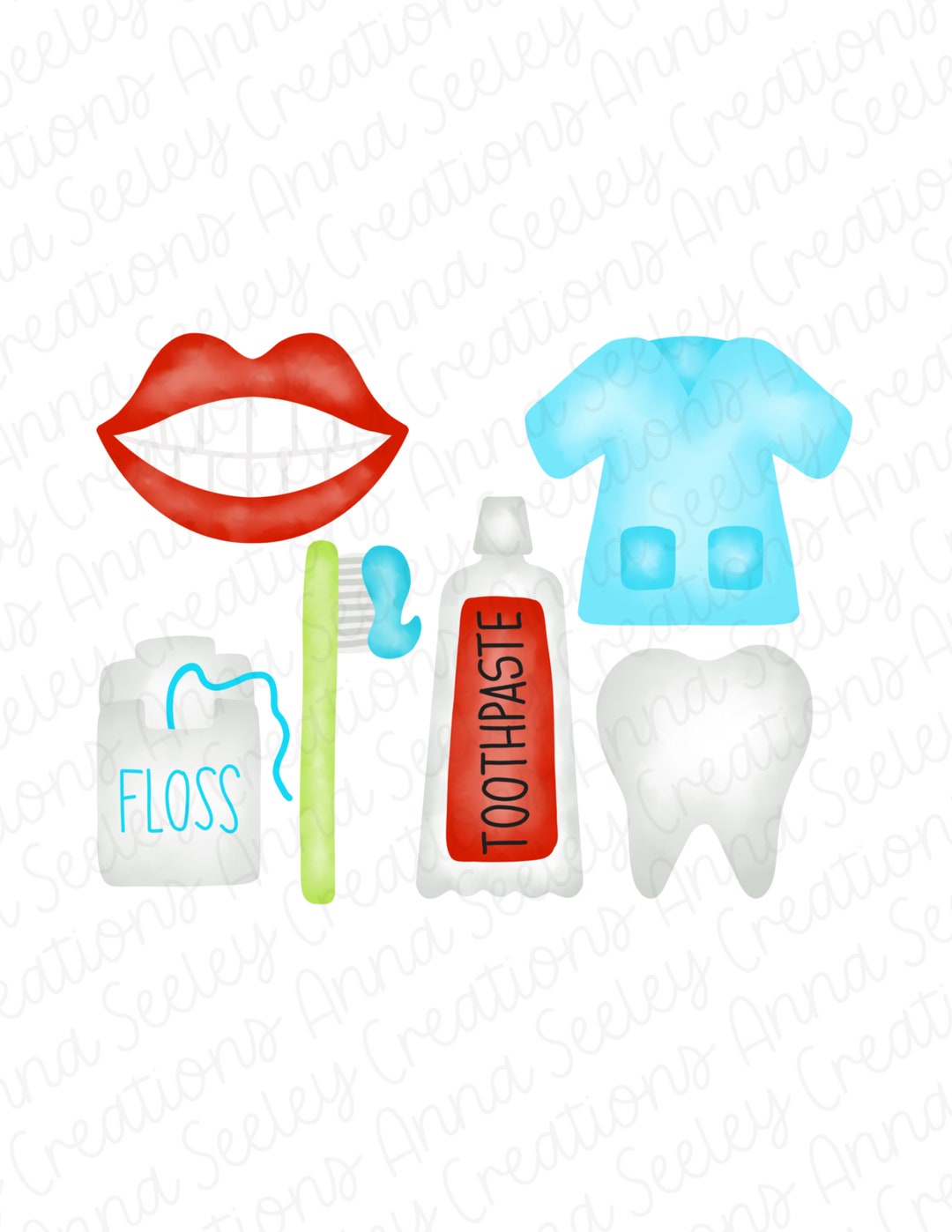 Dentist Bundle - Mouth Teeth Tooth Toothpaste Toothbrush Dental Scrubs ...