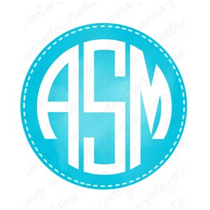 Circle Name Patch Faux Appliqué With Simple Stitch Border Set of 13 PNG ...
