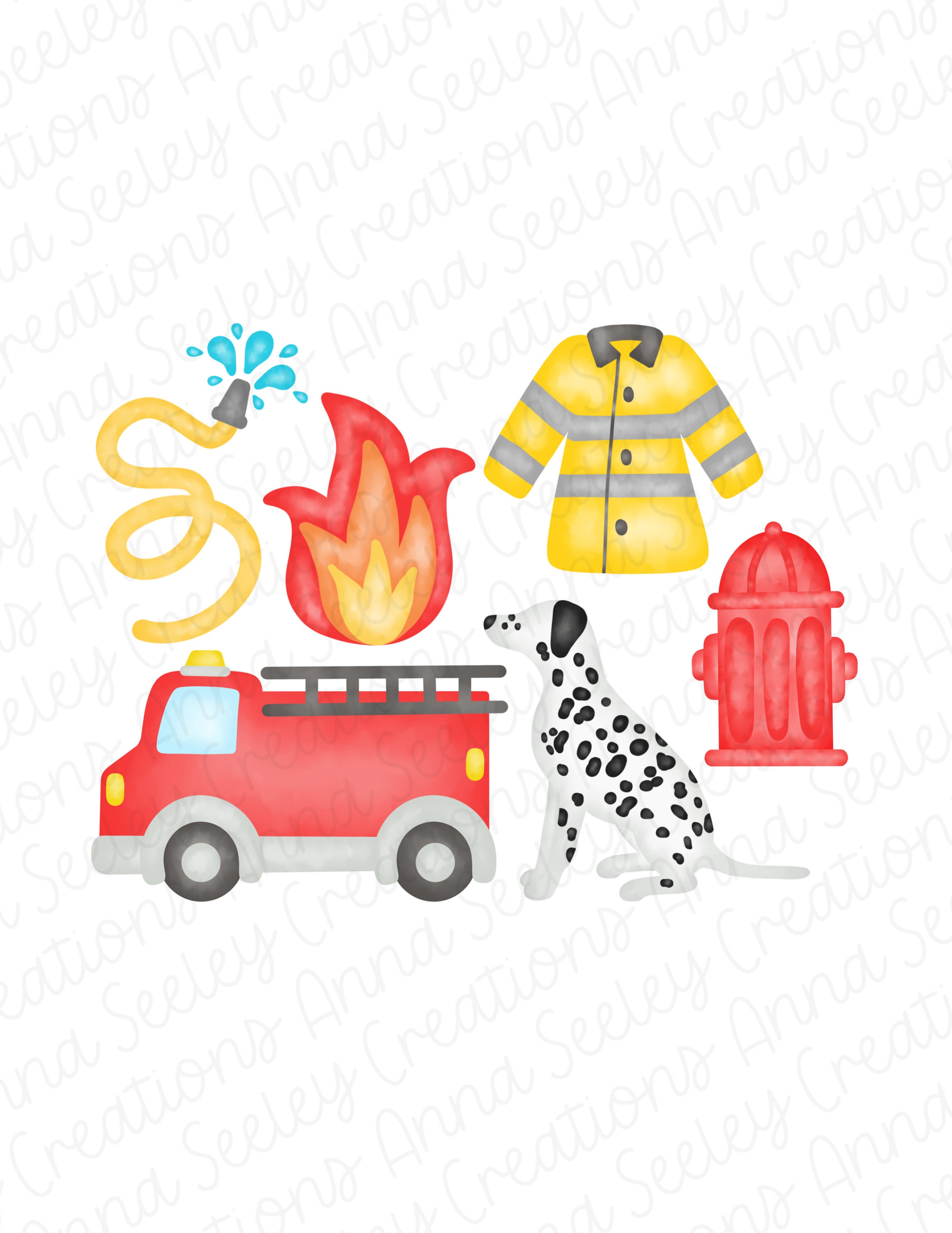 Fireman Bundle Fire Firetruck Truck Dalmatian Dog Hydrant - Etsy