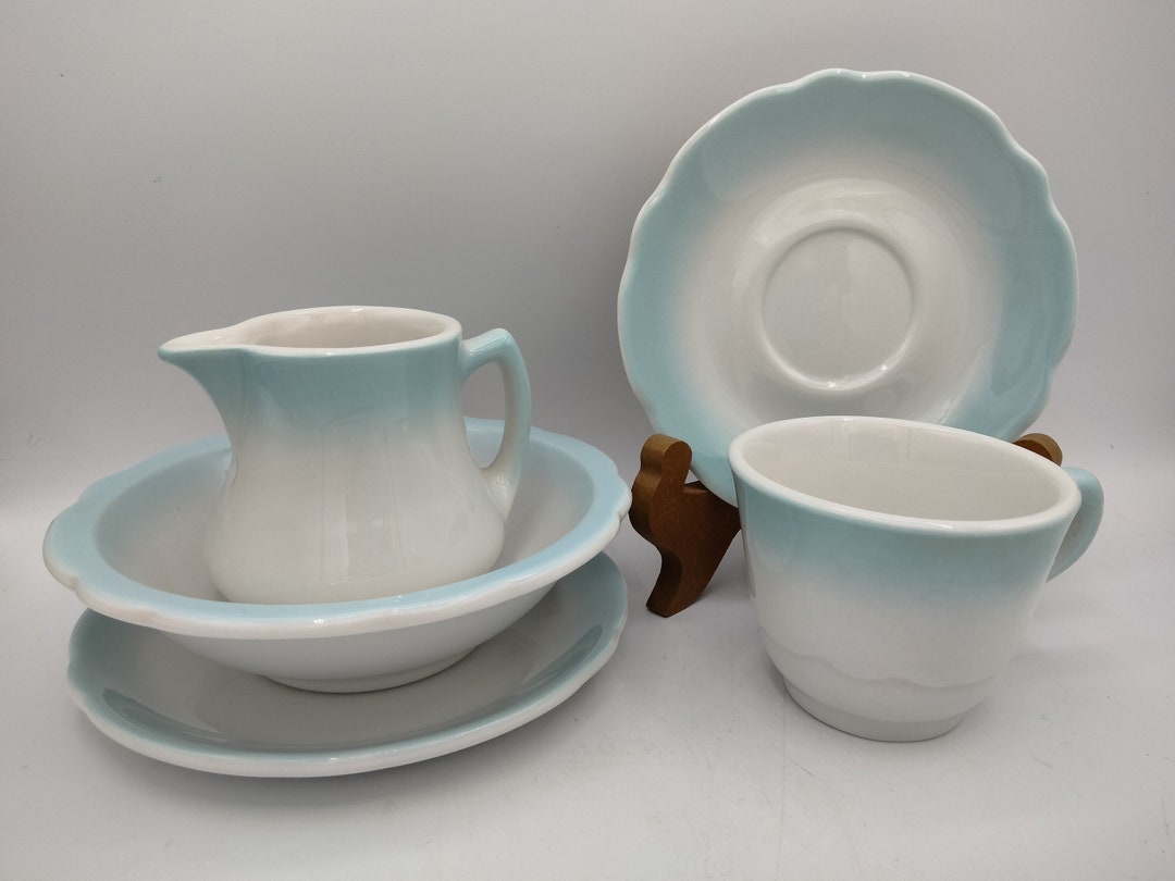 Jackson China Aqua Restaurant China Airbrushed Vintage 1966 - Etsy