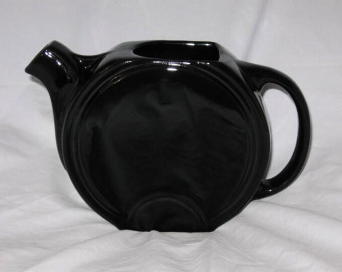 Hall China 628 Art Deco Disk Pitcher Pottery Water Server - Black - Etsy