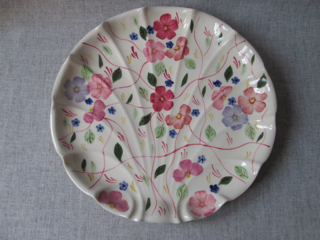 Blue Ridge Rose of Sharon Vintage Flat Shell Bonbon Dish or Tray ...