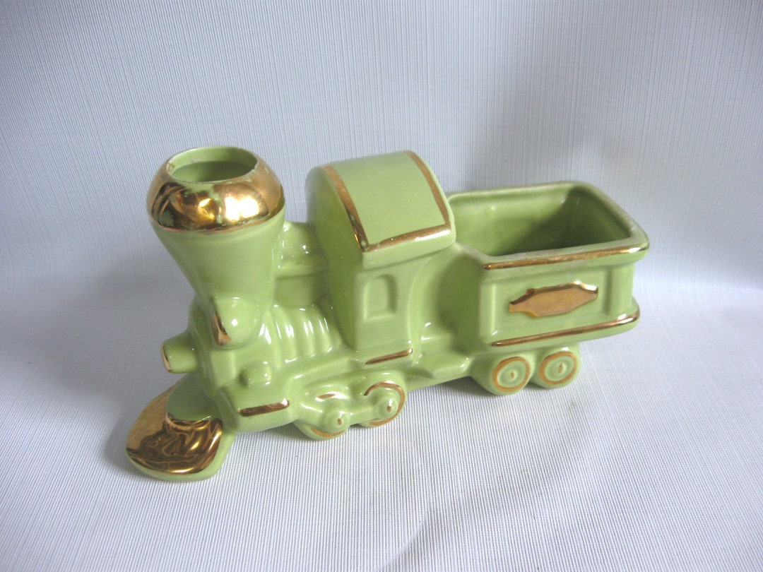 Chartreuse Train Planter, Vintage Green Catchall, Fredericksburg ...