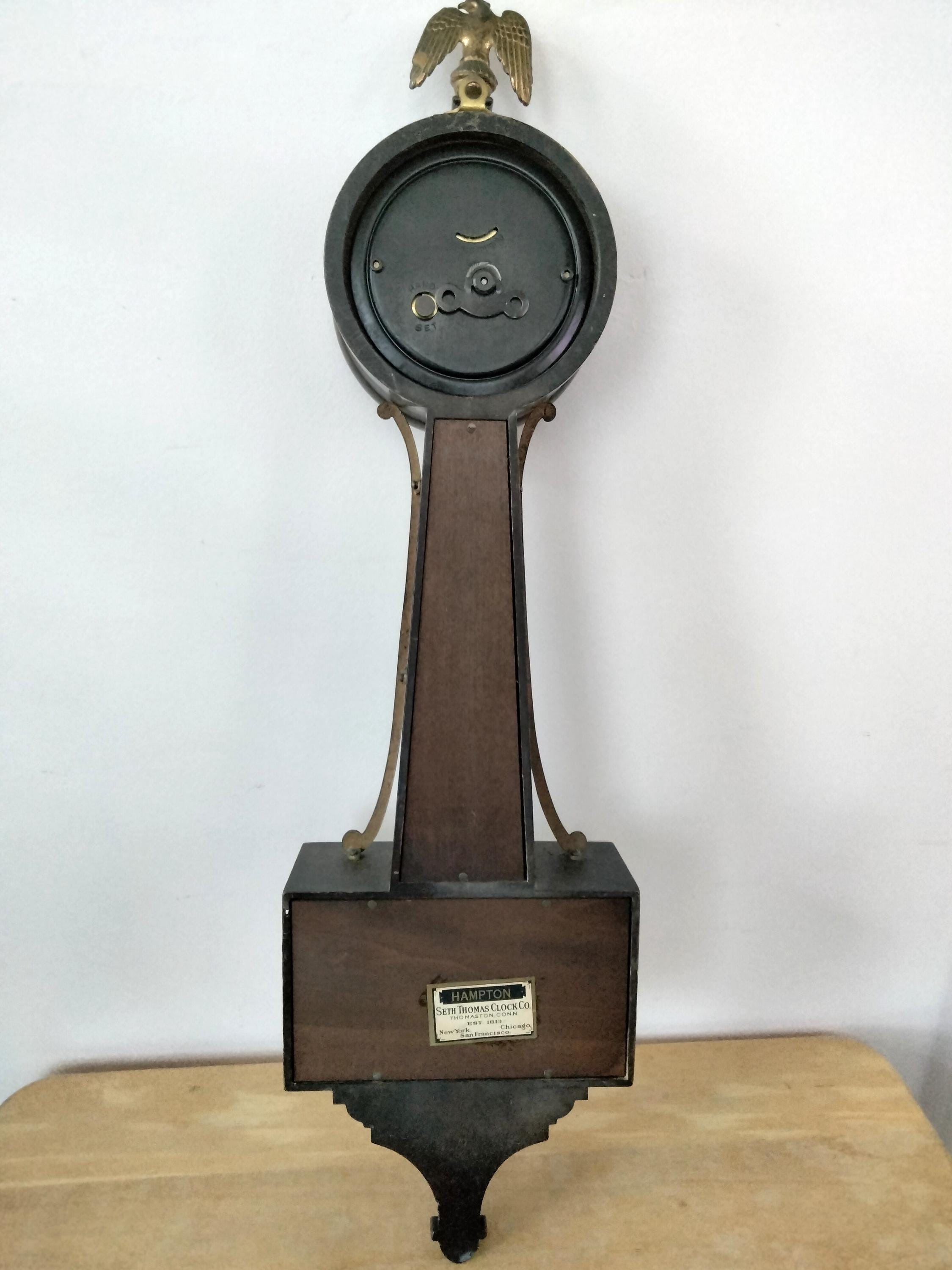 Seth Thomas Banjo Clock Hampton, Vintage 21" W/ Coach & Horses, Wind up ...