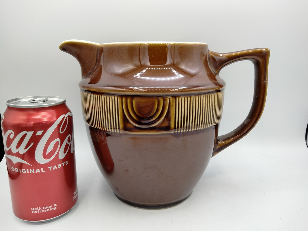 HUGE Hall Medallion Pitcher Golden Brown Vintage 247 7 - Etsy