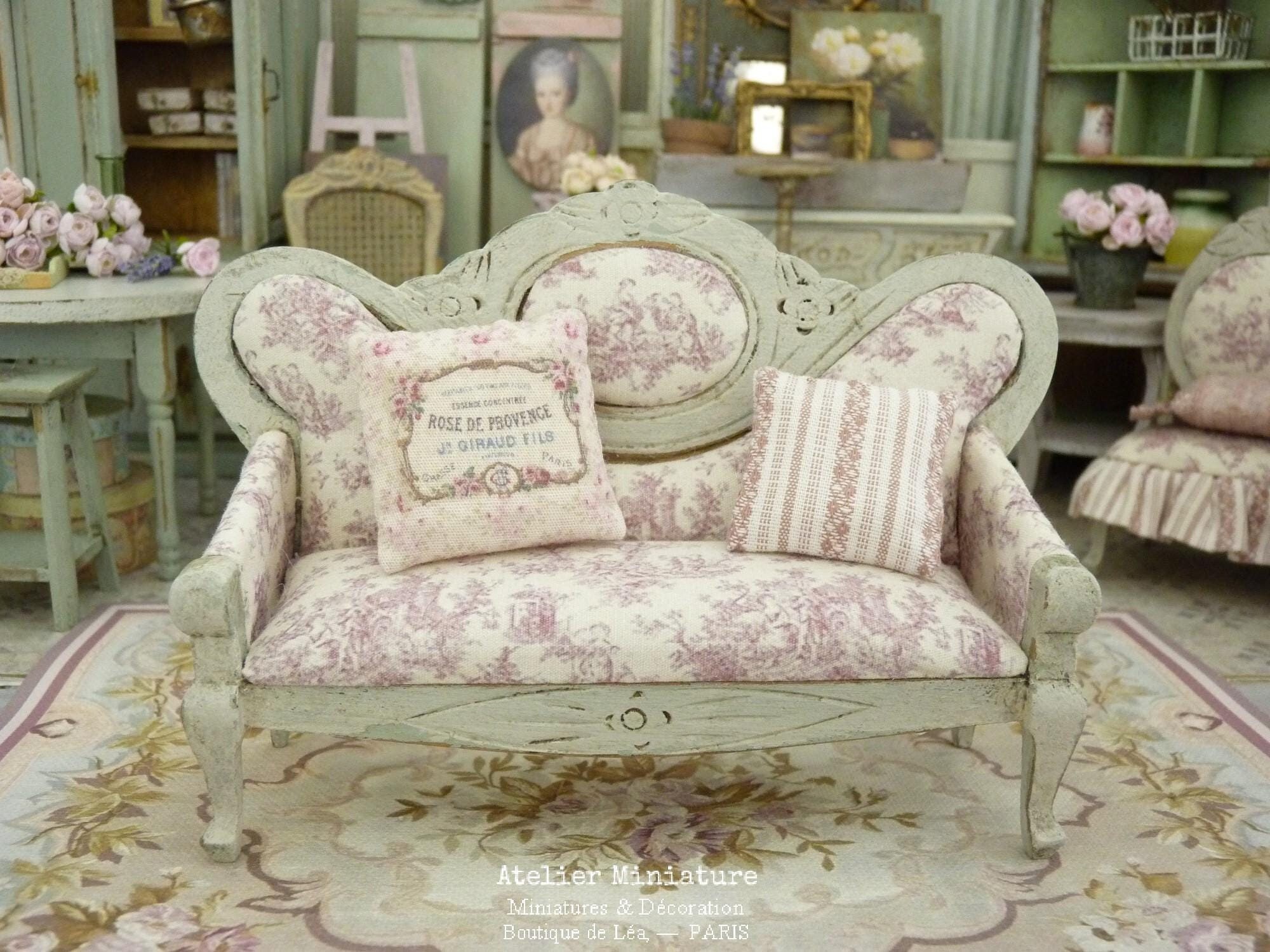 French Toile Settee Etsy