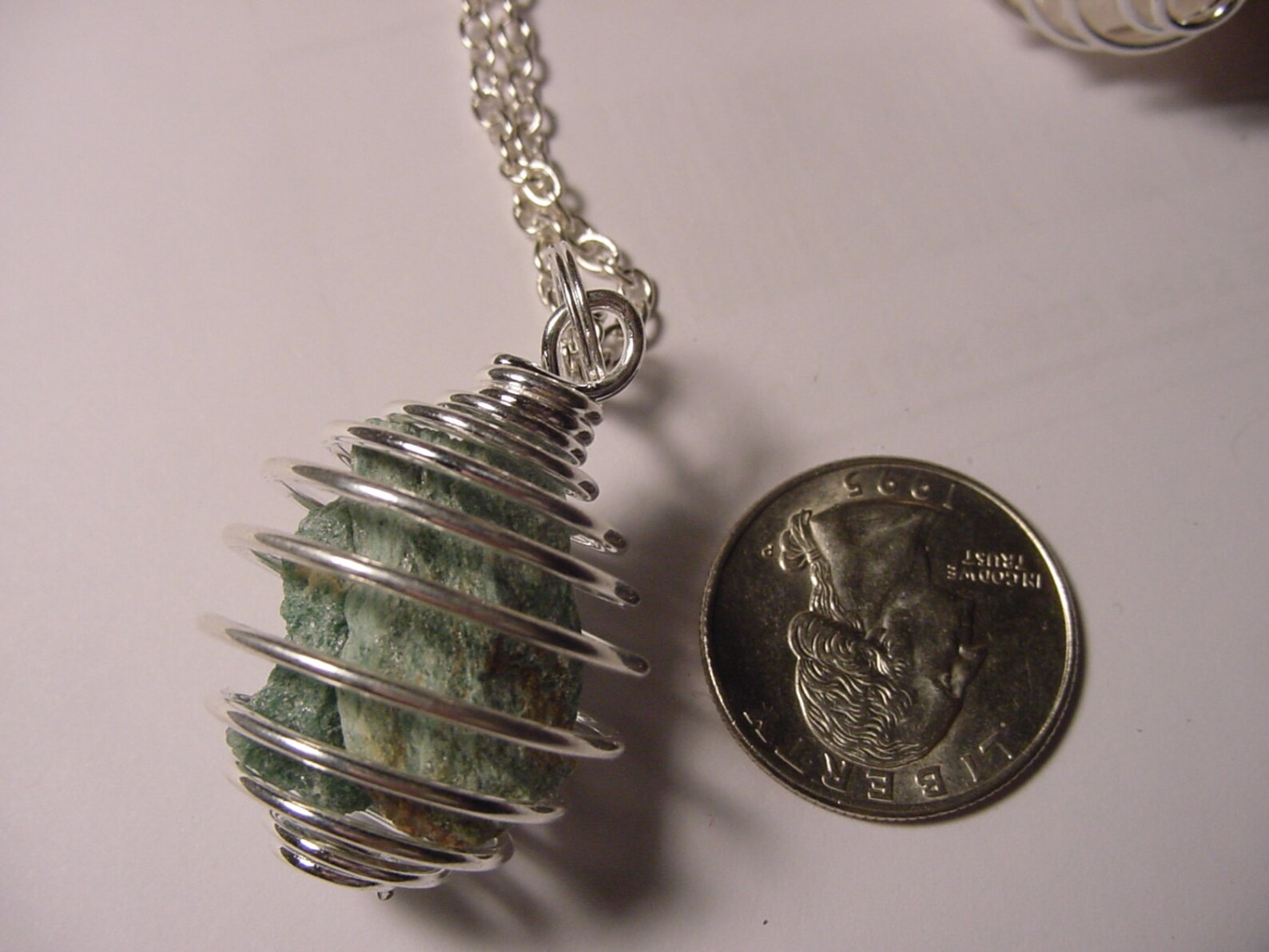 Cage Stone Pendants, Wire Wrap Spiral Cage, You Choose Stone, Genuine ...