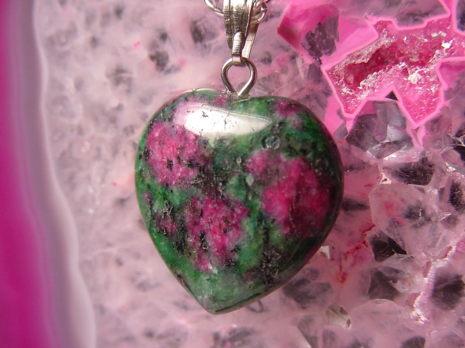 Ruby Zoisite Heart Pendant Beautiful Gemstone Heart Necklace - Etsy