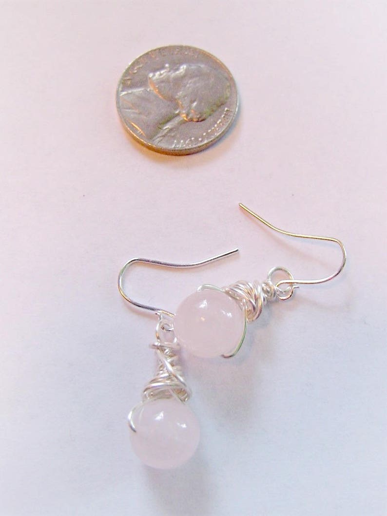 SALE!! Soothing Rose Quartz Earrings, Wire Wrapped, Heart Chakra ...