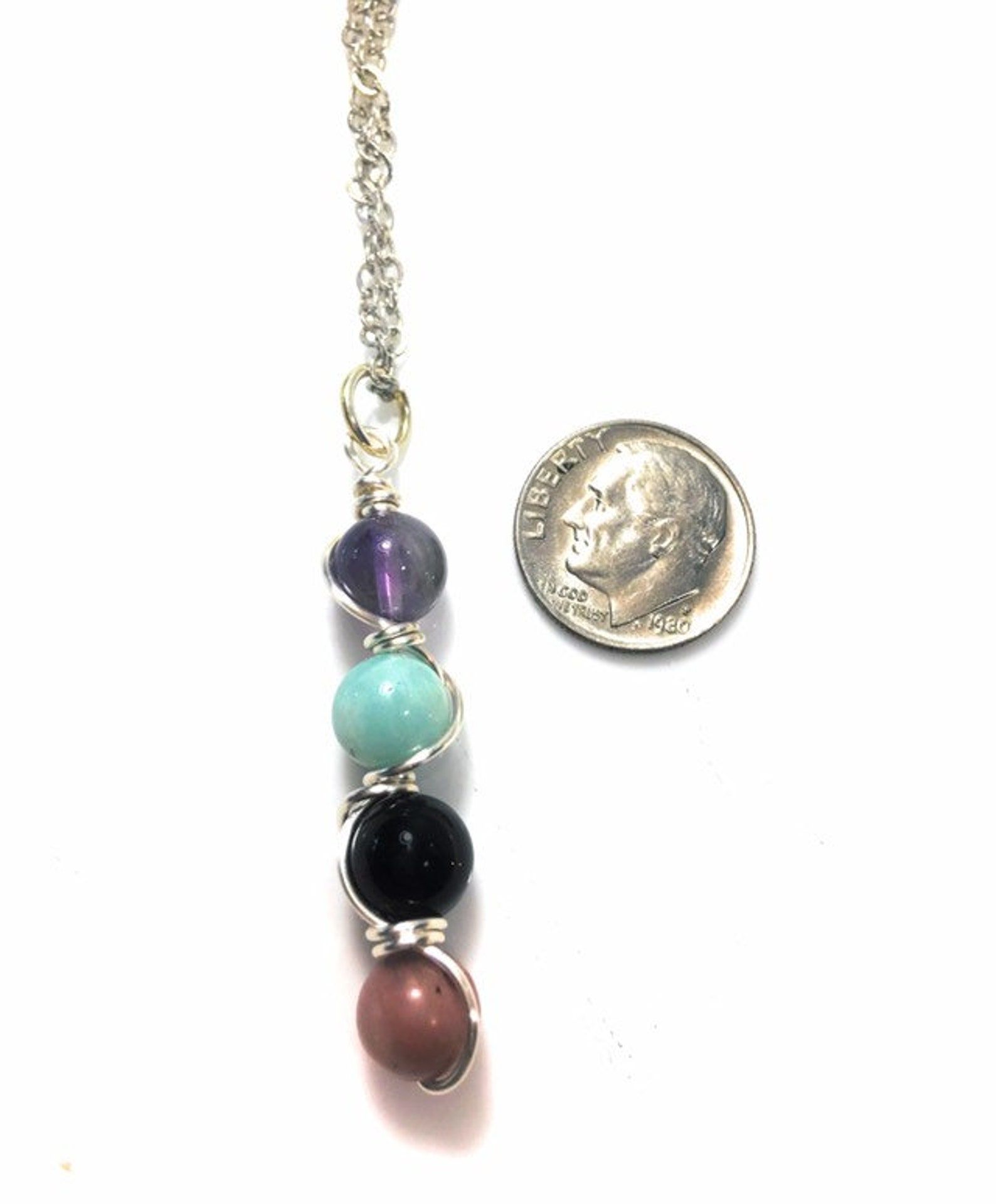Anxiety Relief Pendant Necklace Stress Relief Multi Stones Soothing ...