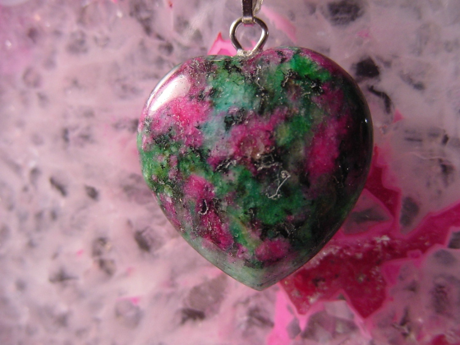 Ruby Zoisite Heart Pendant Beautiful Gemstone Heart Necklace - Etsy