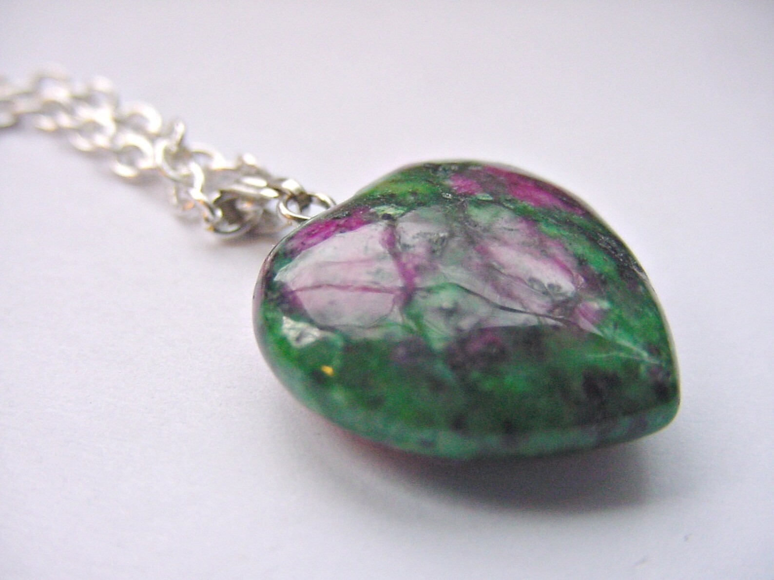 Ruby Zoisite Heart Pendant Beautiful Gemstone Heart Necklace - Etsy