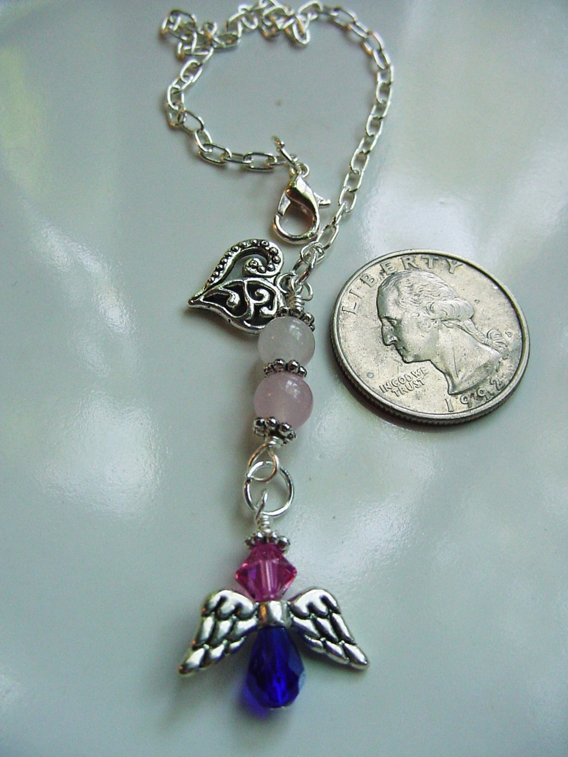 Rear View Mirror Charm, Guardian Angel, Swarovski Crystal Suncatcher ...