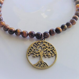 Protection Tiger Eye Tree of Life Necklace, Protection, Grounding, Good ...