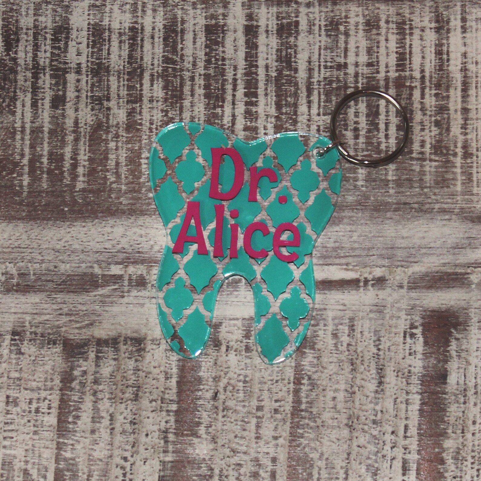 Tooth Personalized Keychain tooth Shape Dentist Dental | Etsy