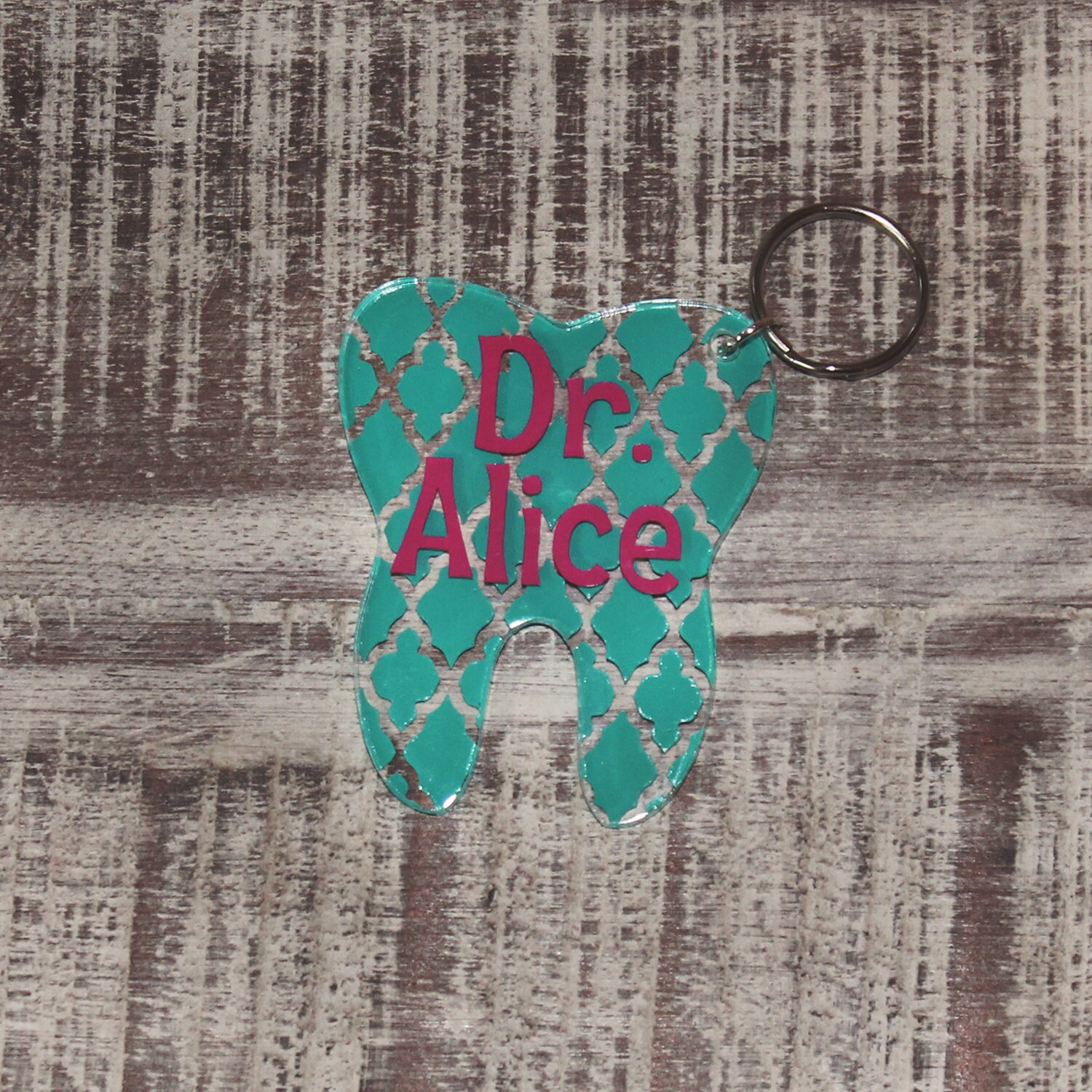 Tooth Personalized Keychain tooth Shape Dentist Dental - Etsy