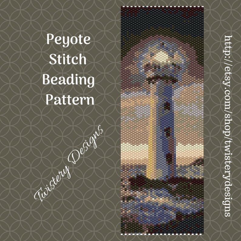 Lighthouse at Dusk Peyote Stitch Beading Pattern - Even Count Flat ...