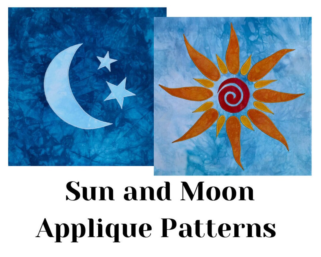Moon and Sun PDF Pattern for Applique - Etsy