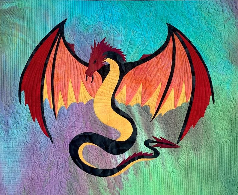 Dragon Applique PDF Pattern Sinister Serpent - Etsy