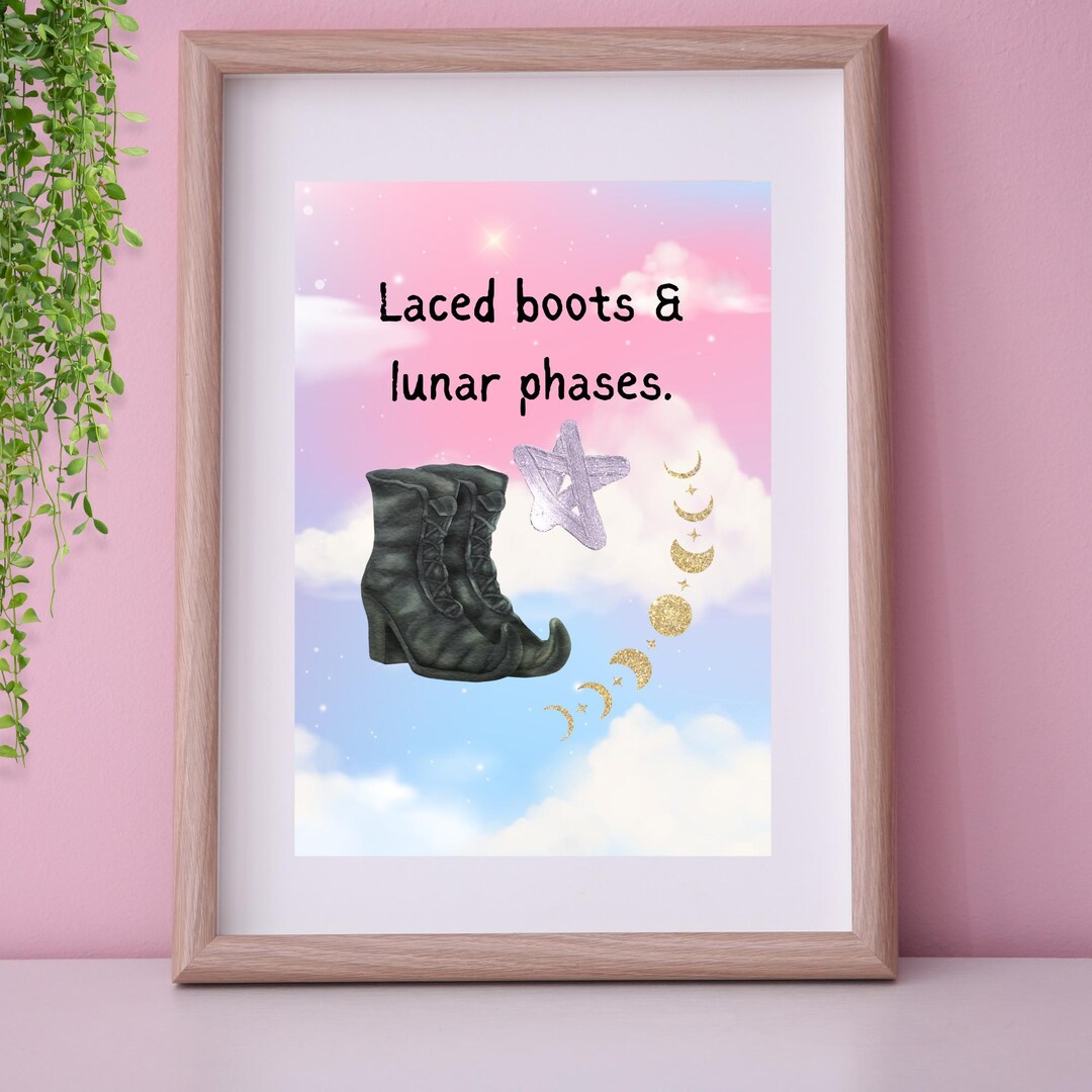 Pastel Goth Boots & Moon Phases Art Print (digital Download) - Etsy UK