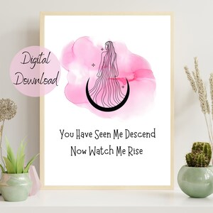 Goddess Quotes - Watch Me Rise - Digital Downloadable Spiritual Art - Etsy