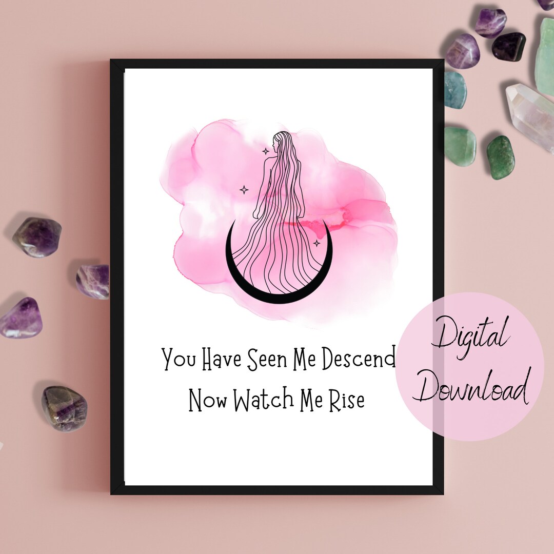 Goddess Quotes - Watch Me Rise - Digital Downloadable Spiritual Art - Etsy