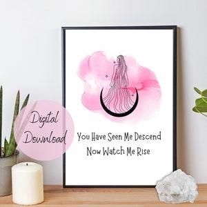 Goddess Quotes - Watch Me Rise - Digital Downloadable Spiritual Art - Etsy
