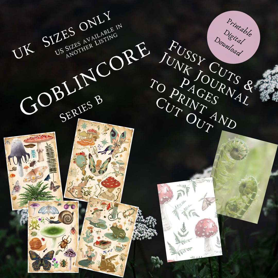 Goblincore Printable Ephemera Kit: Dark Fairycore Junk Journal (A4 UK ...