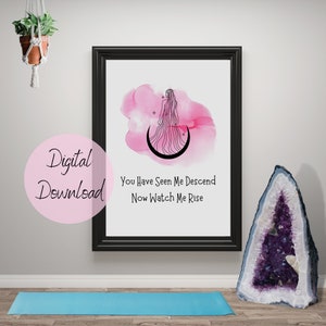Goddess Quotes - Watch Me Rise - Digital Downloadable Spiritual Art - Etsy