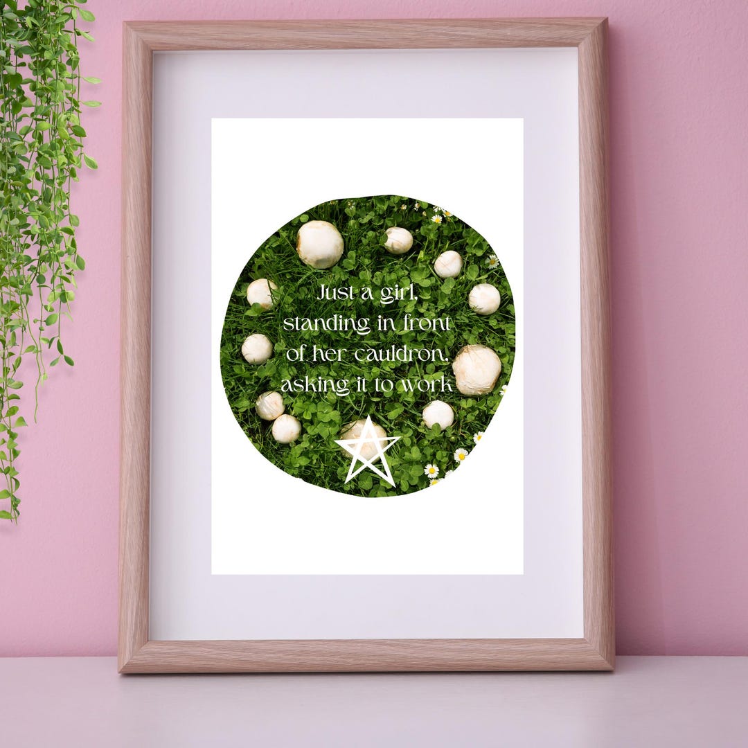 Witchy Toadstool Fairy Ring Wall Art - Digital Downloadable Printable ...